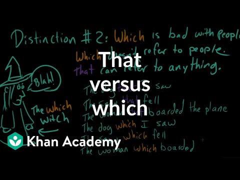 That versus which | The parts of speech | Grammar | Khan Academy | Safe ...