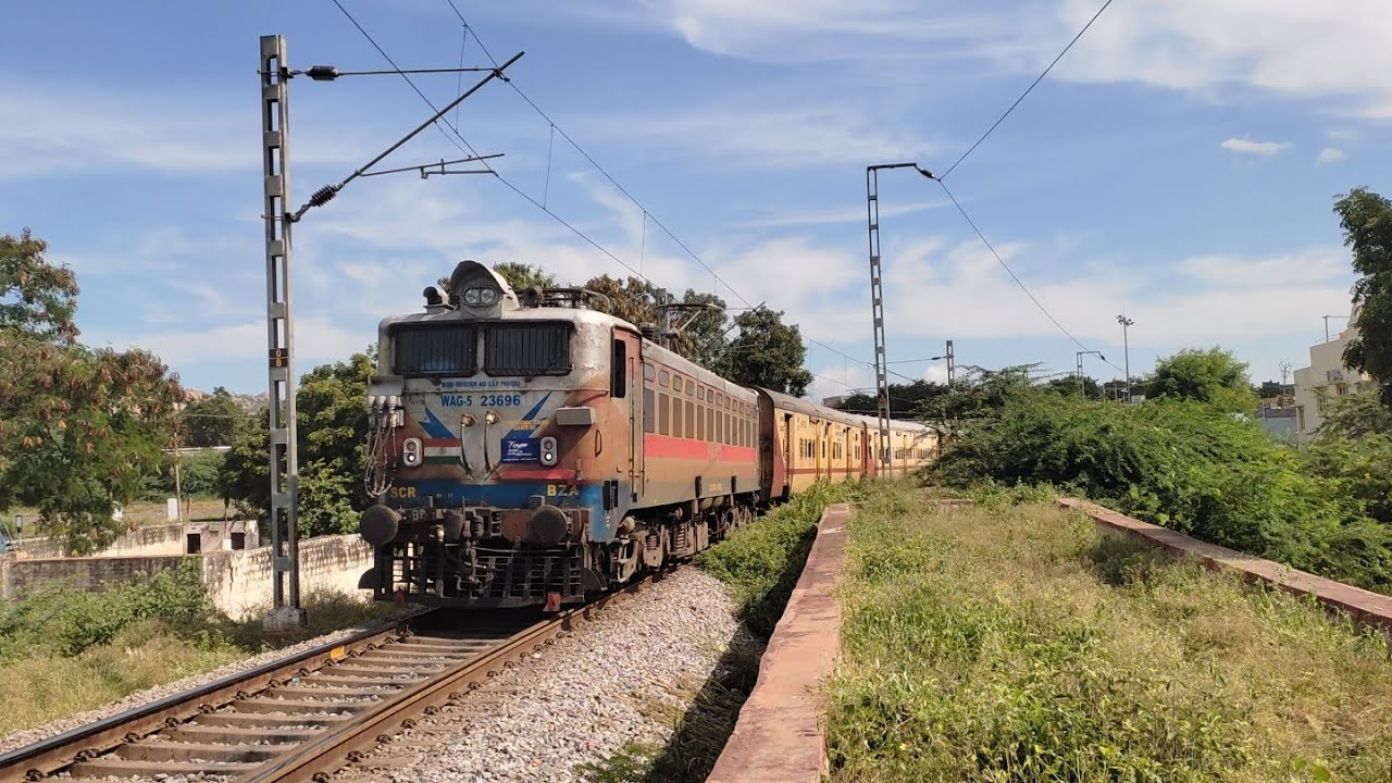 End to End Electric Run | BZA WAG5 #23696 with #07586 Guntakal ...