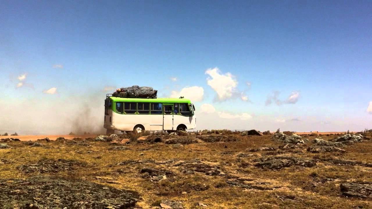 Typical Ethiopian bus on the Sanetti Plateau in the Bale Mountains of ...