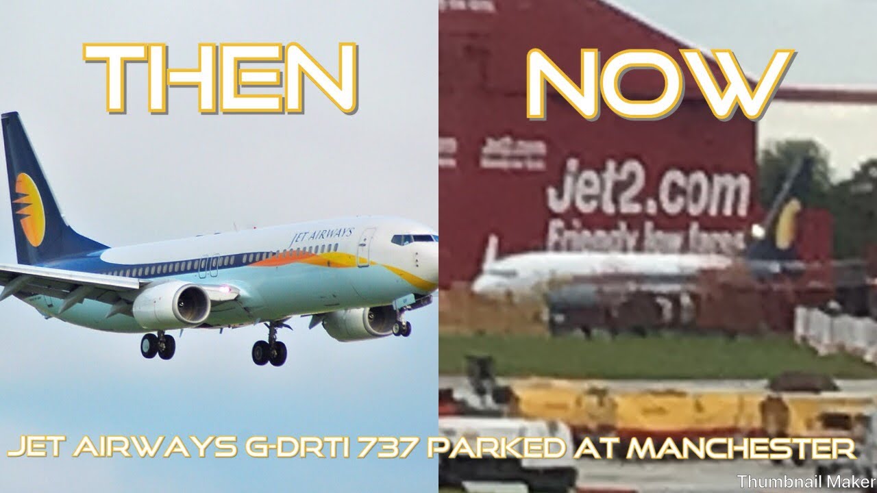 ( Sad sight ) Jet Airways G-DRTI 737 parked at the Jet2 hangar at ...