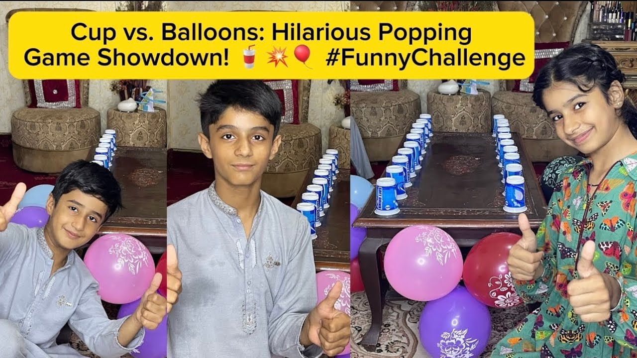 Cup vs. Balloons: Hilarious Popping Game Showdown! 🥤💥🎈 #FunnyChallenge ...