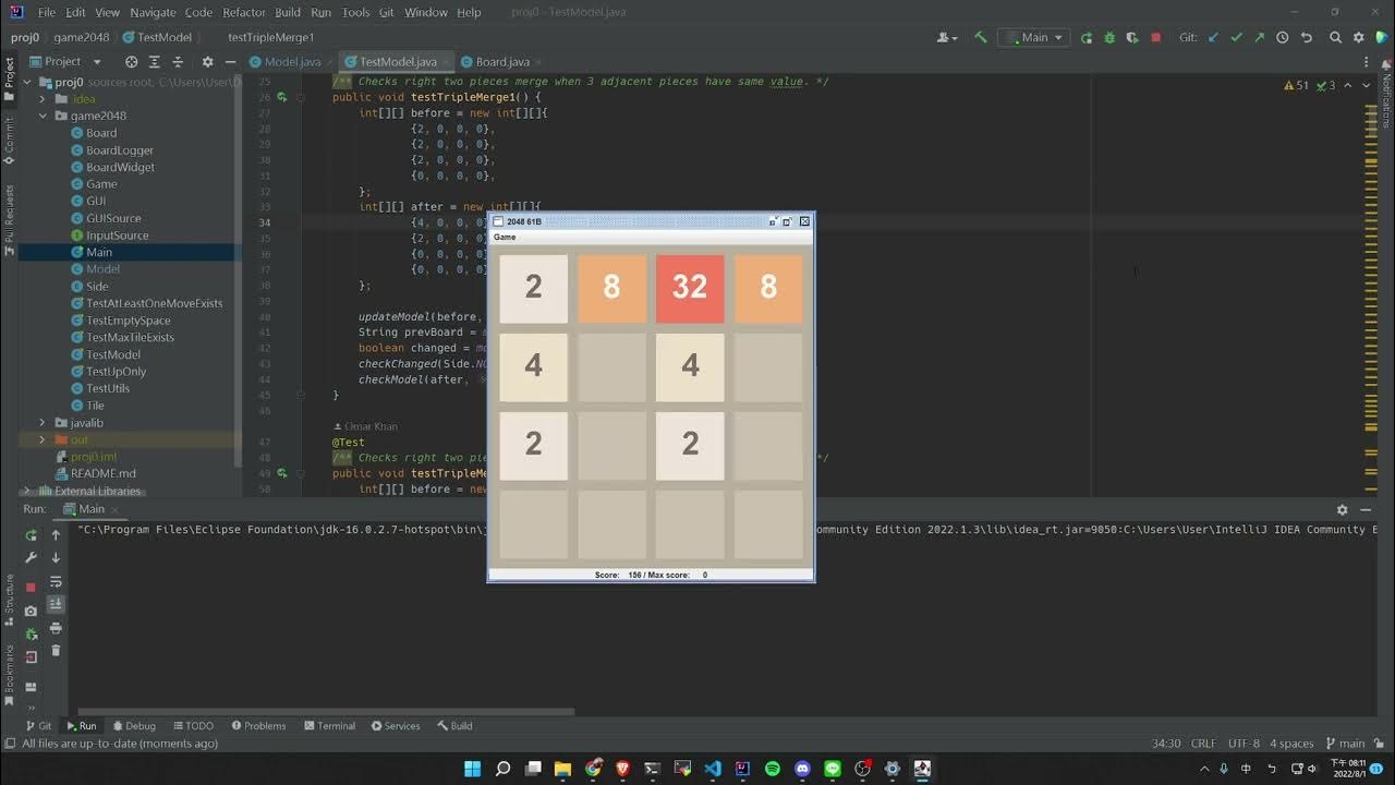 CS61B Project0 2048 Demo - YouTube