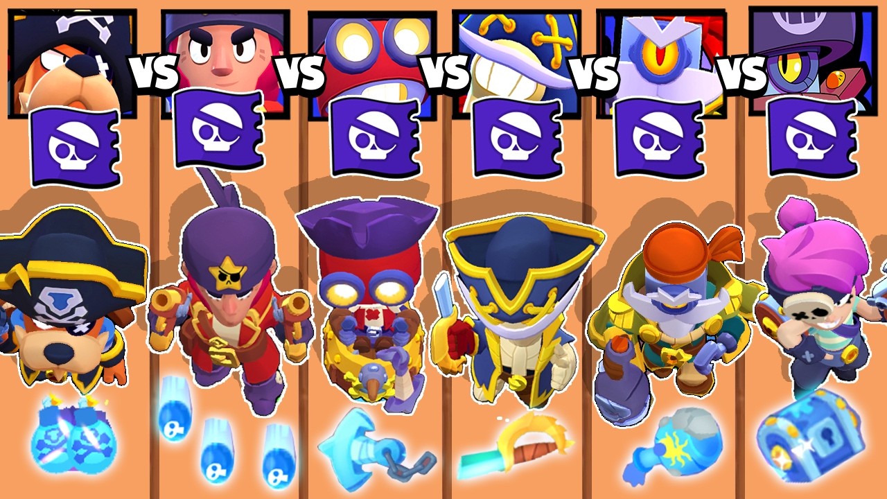 WHAT IS THE BEST PIRATE BRAWLER?🏴‍☠️| NEW SKINS | BRAWL STARS - YouTube