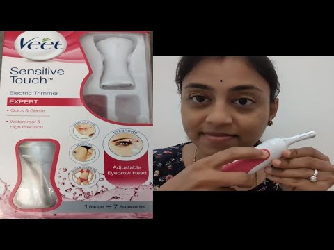 How to remove unwanted hair using Veet Sensitive Touch Electric Trimmer | Eyebrow Trimmer Demo ...