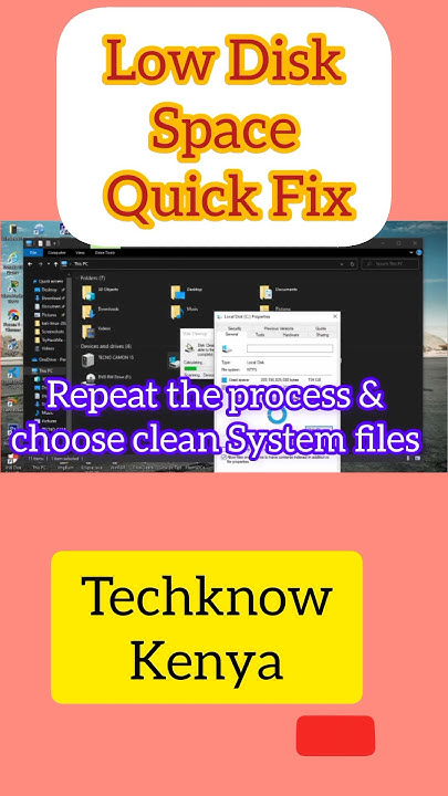 How to FIX LOW DISK SPACE WINDOWS 10 /11 in 55 seconds 😎 - Local Disk C cleanup #shorts #pc # ...