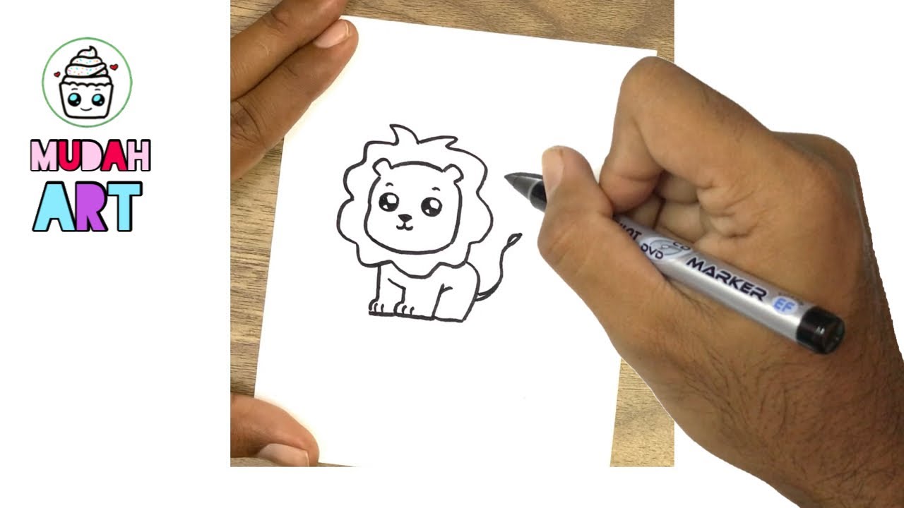 BELAJAR MELUKIS SINGA COMEL - YouTube