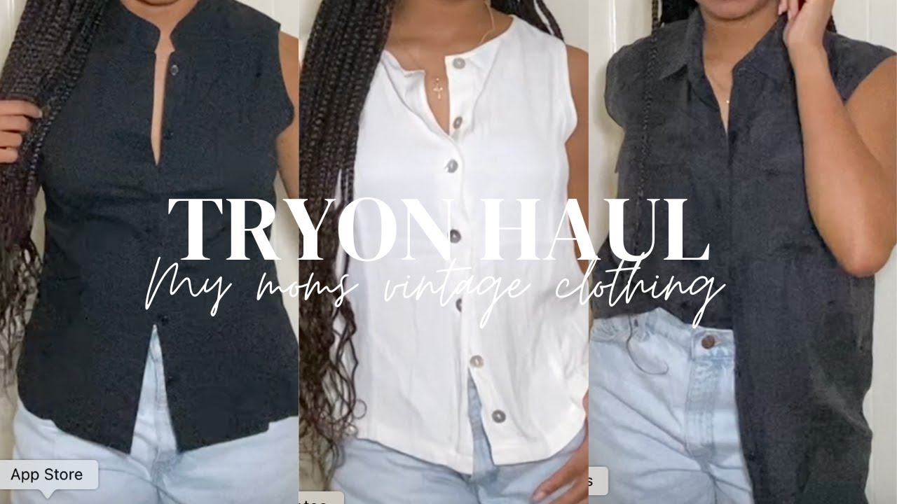 moms vintage clothing tryon haul | 90's and y2k fashion | Maya Ann ...