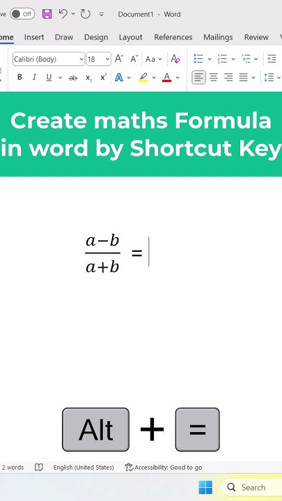 How to Write Math's Formula in MS word by shortcut Key | Easy way to write math formula in Ms ...