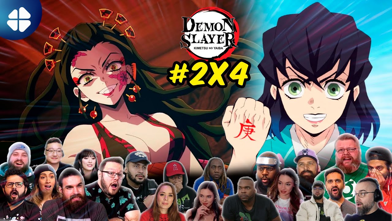 [23 PEOPLE REACT] DEMON SLAYER Season 2 Episode 4 Mega Reaction Mashup ...