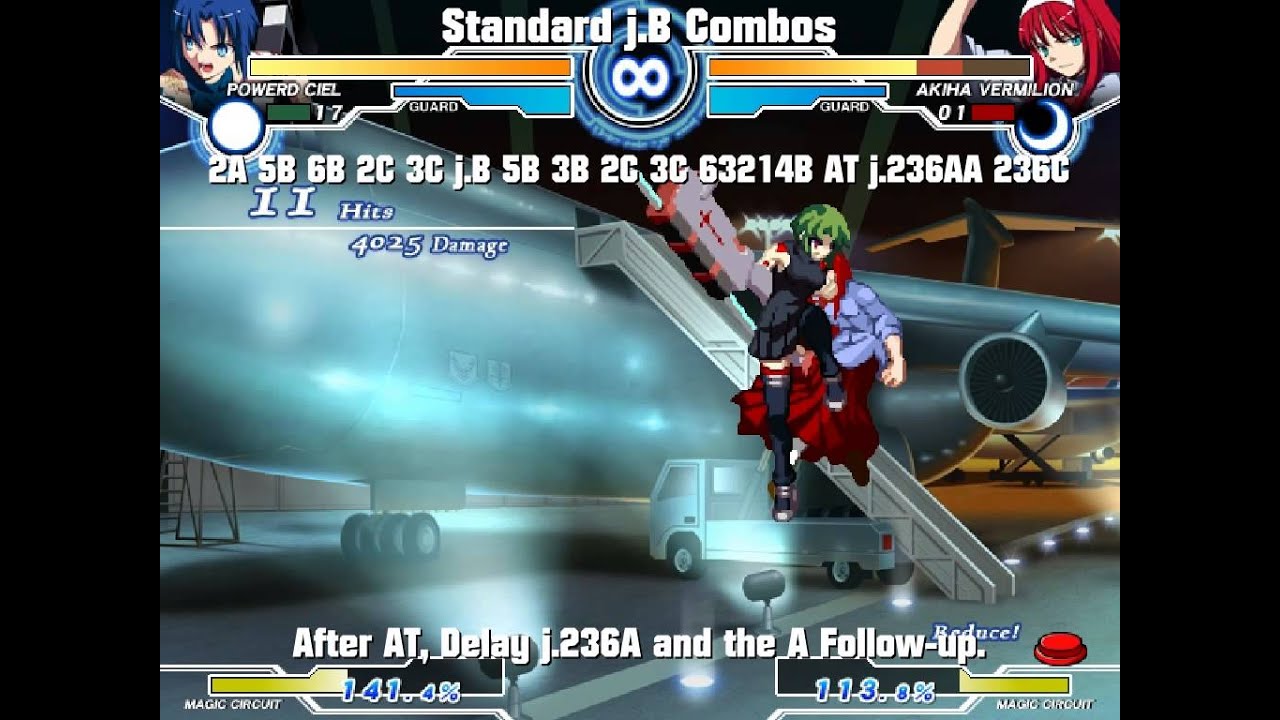 MBAACC F-Powerd Ciel Part 1: Midscreen Combos - YouTube
