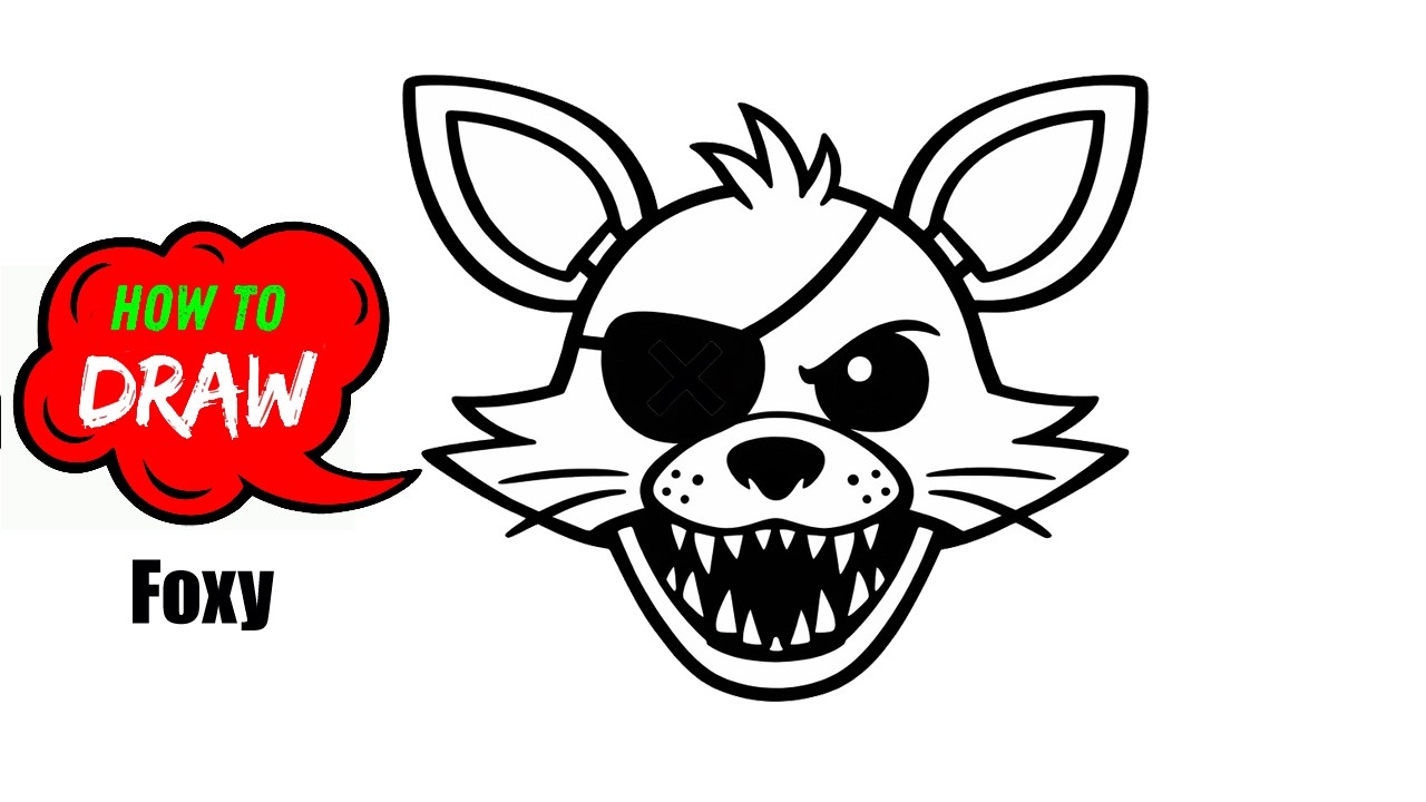 How to Draw Foxy (FNAF) Step-by-Step 🦊 Easy Pirate Fox Drawing Tutorial ...