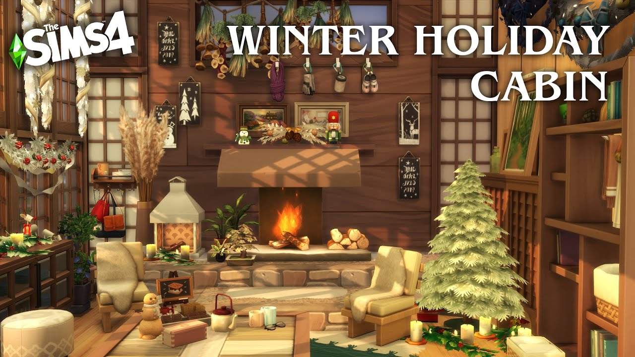 Winter Holiday Cabin | The Sims 4 Stop Motion Speed Build | No CC - YouTube