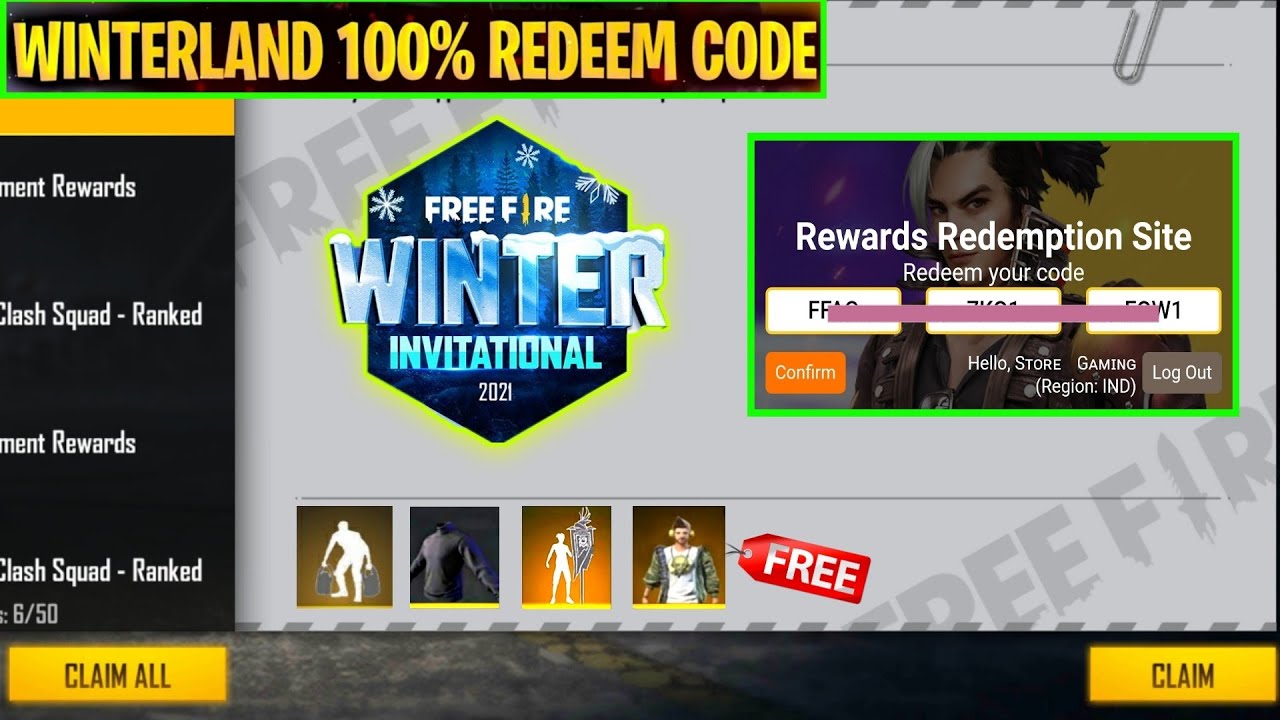 TODAY REDEEM CODE FREE REWARDS CLAIM | DEC 3 FREE REWARDS CLAIM | STORE ...
