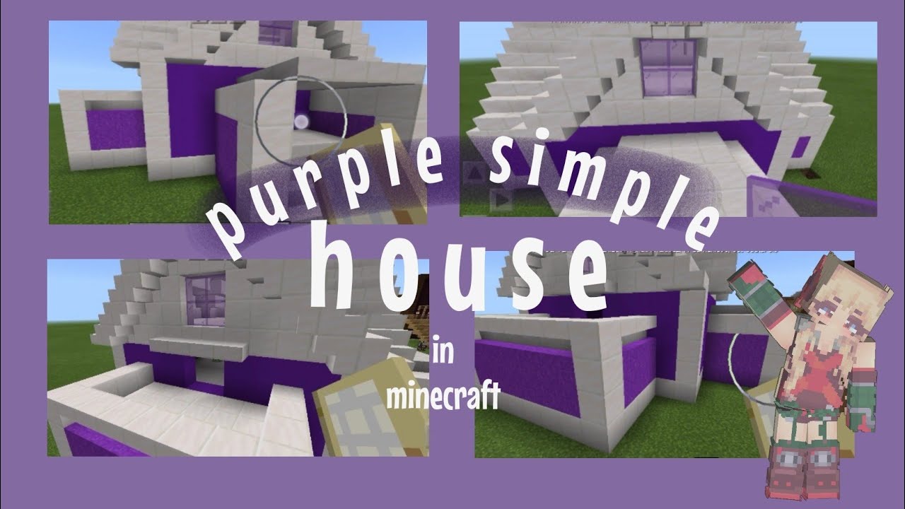 HOW TO MAKE SIMPLE HOUSE ON MINECRAFT (PURPLE HOUSE) - YouTube