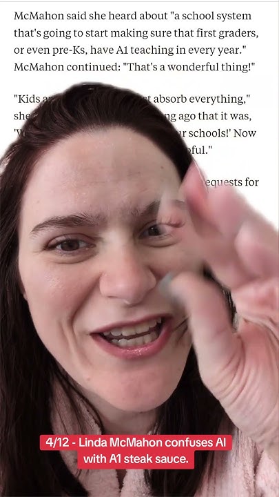 4/12- Linda McMahon confuses AI with A1 steak sauce. #news - YouTube