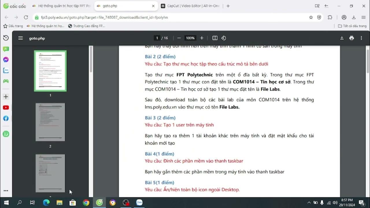 HƯỚNG DẪN CÁC BẠN LÀM BÀI LABS NHẬP MÔN CÔNG NGHỆ THÔNG TIN .TRƯỜNG FPT POLYTECHNIC - YouTube