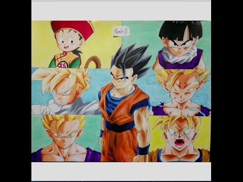Drawing the evolution of Gohan - YouTube