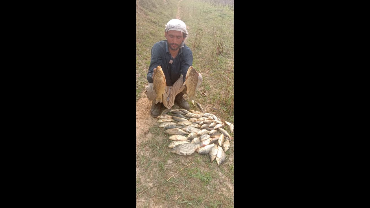 Villager man fishing in net by villager fishing #fishing #hunting # ...