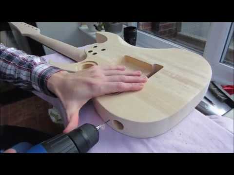 7 String Kit Guitar Build - Part 1 - Drilling Holes - YouTube