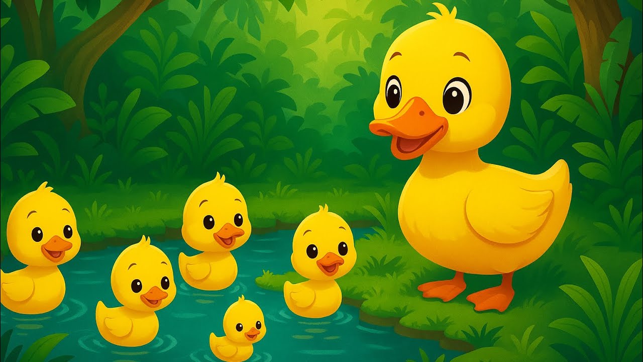 🦆 Five Little Ducks Went Out One Day | Cute Baby Duck Song for Kids ...