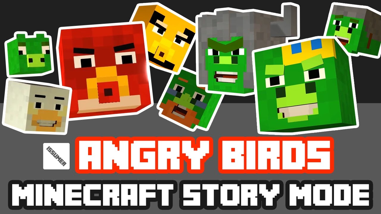 Play as ANGRY BIRDS RED! FULL ANGRY BIRDS Theme Minecraft Story Mode ...