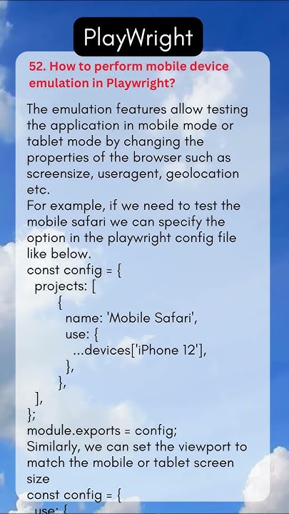 52 How to perform mobile device emulation in Playwright - YouTube