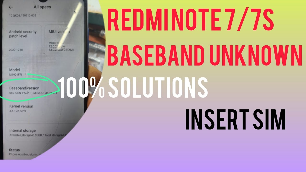 Redmi Note 7 Baseband unknown// Insert sim// network Problem// IMEI ...