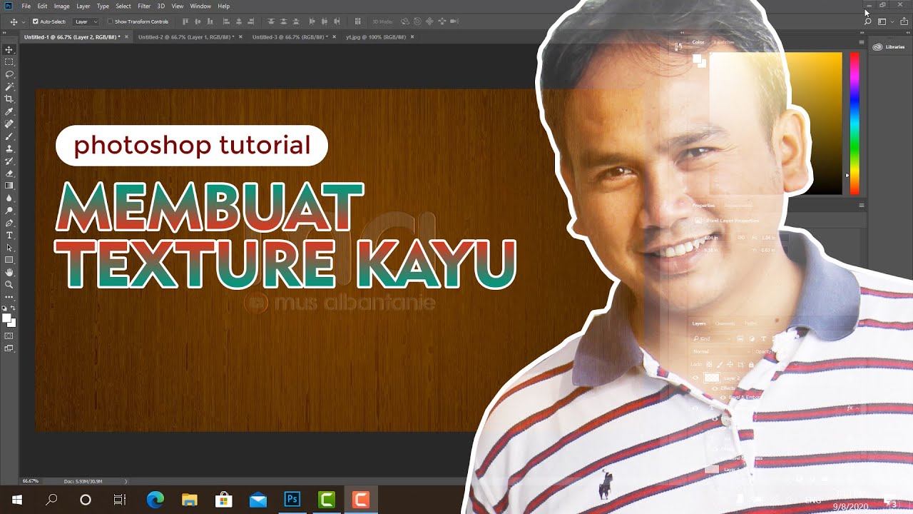 Tutorial : CARA MEMBUAT TEXTURE KAYU DENGAN ADOBE PHOTOSHOP - YouTube