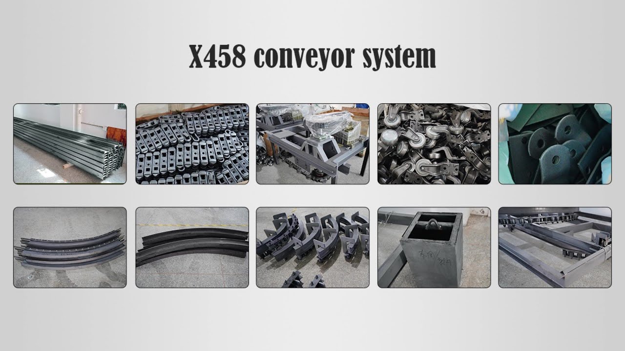 X458 Overhead Conveyor System for Coating Production Line - YouTube