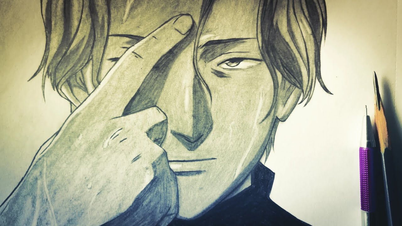 How To Draw Johan Liebert (Pointing Finger At Forehead) From Monster Step By Step - YouTube