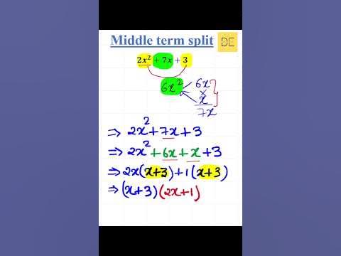 middle term split method of factorization | middle term split #shorts #mathsshorts - YouTube