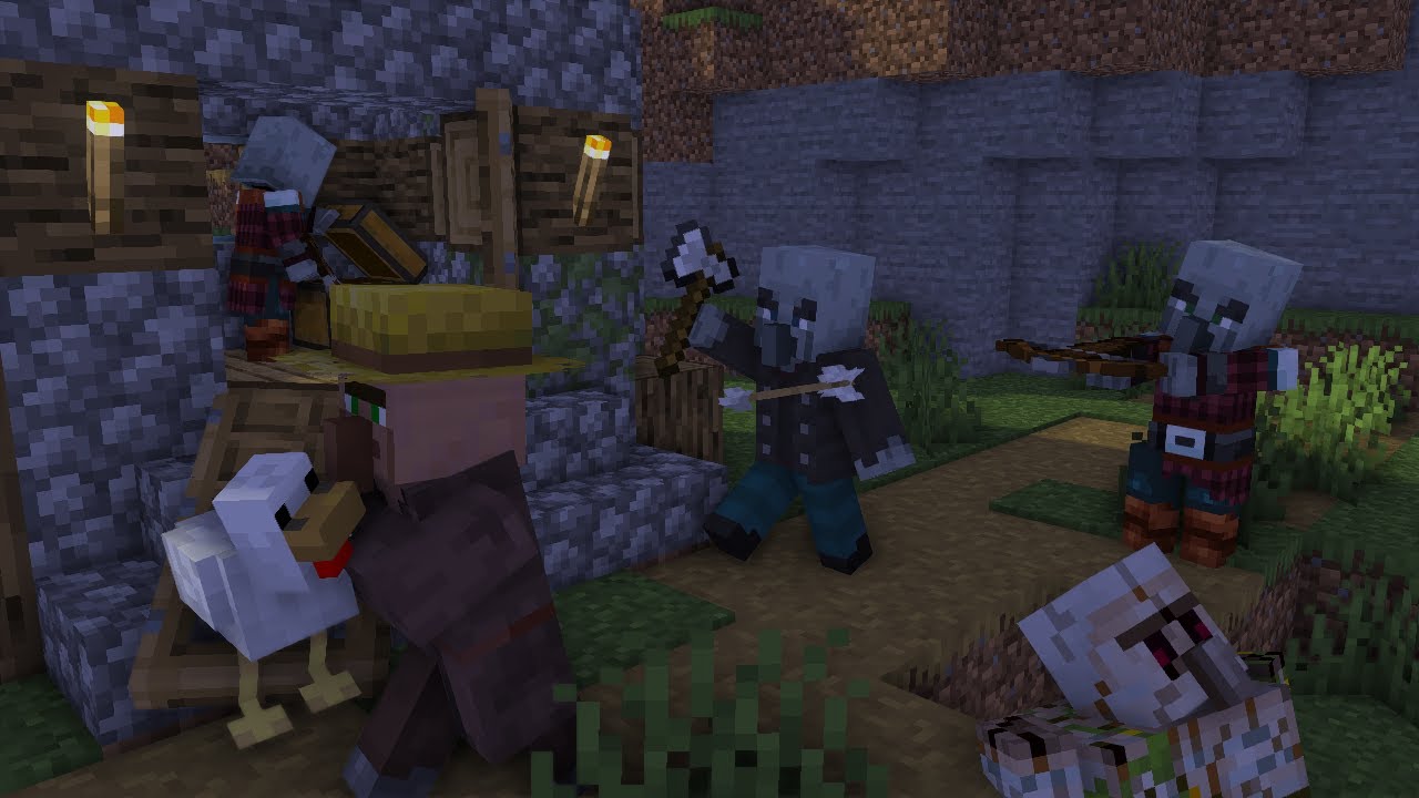 Illager raid №7|Minecraft raids - YouTube