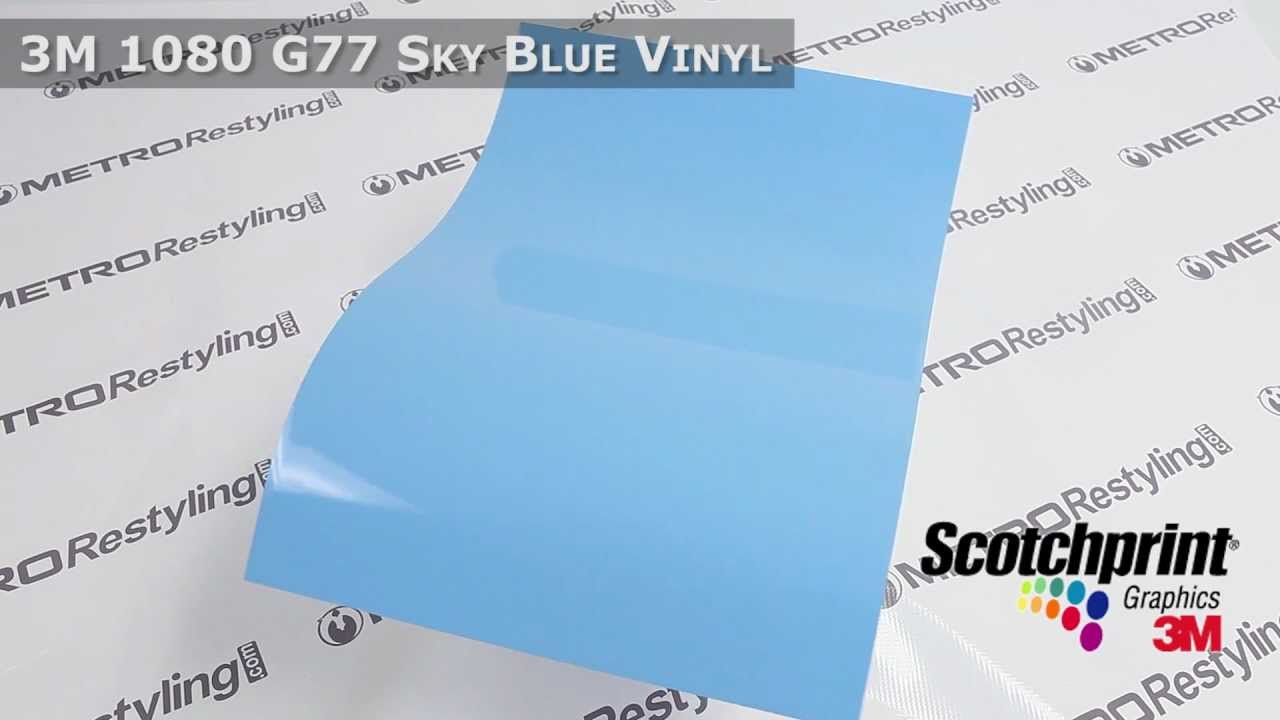 3M Scotchprint Wrap Film Series 1080 Gloss Sky Blue Vinyl G77 - YouTube