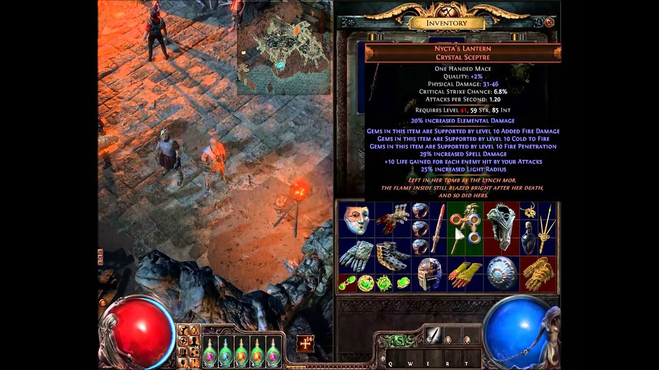Path of Exile Unique Nycta's Lantern Crystal Sceptre - YouTube