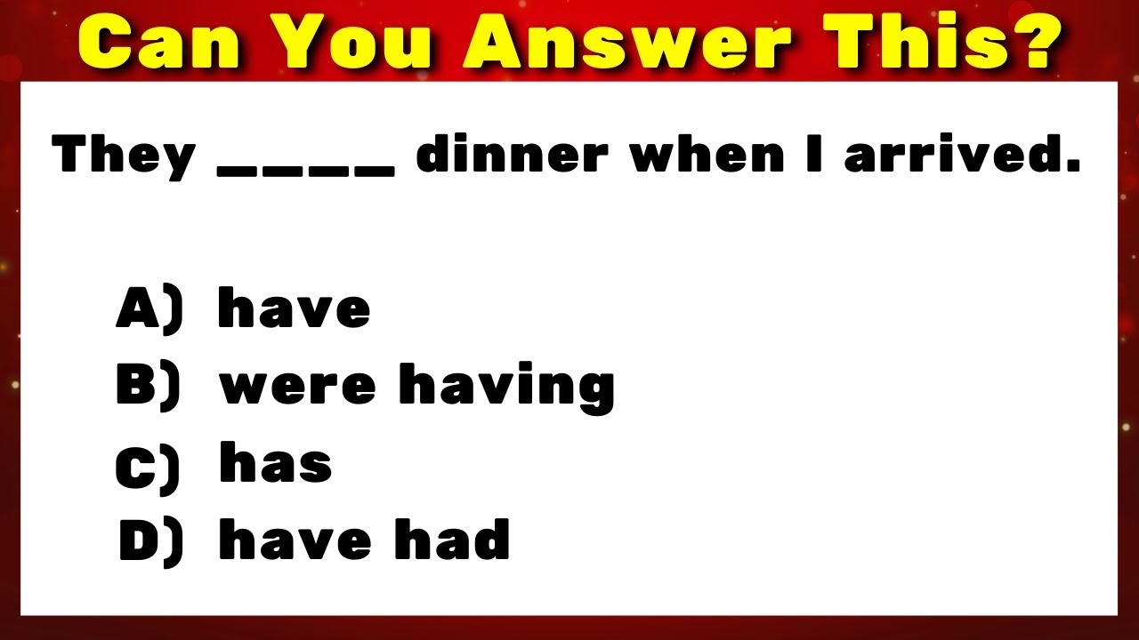 55 Grammar Quiz | Verbs in English | Advanced Grammar Questions ...