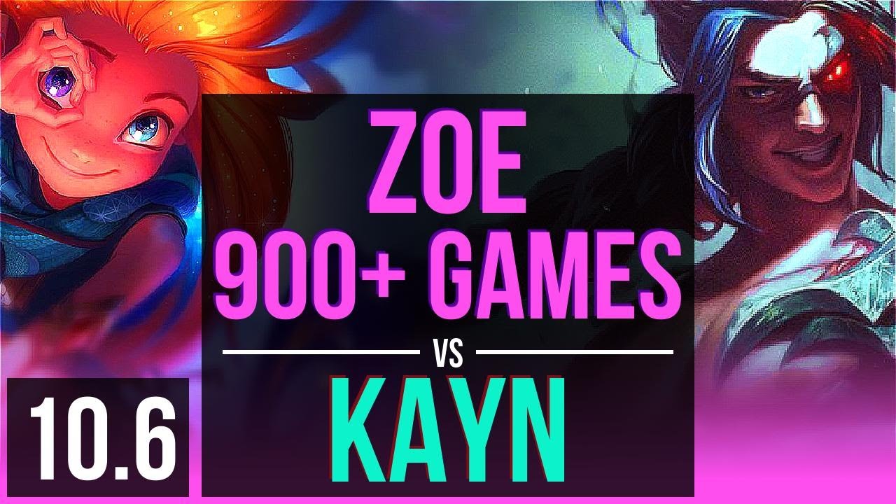 ZOE vs KAYN (MID) | 900+ games, Triple Kill, 2 early solo kills ...