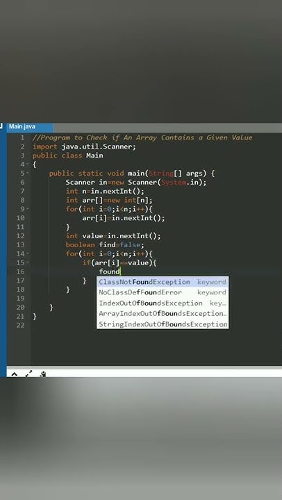 Program to check if an array contains a value#java #coding #programming #array - YouTube