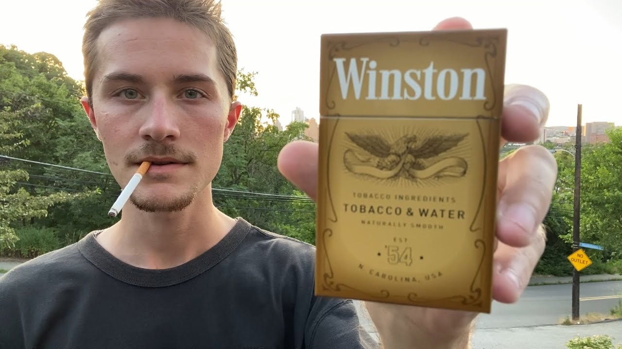 Smoking a Winston Gold Cigarette - Review - YouTube
