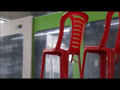 Armless Chair Production Line: How are plastic chairs made? - YouTube