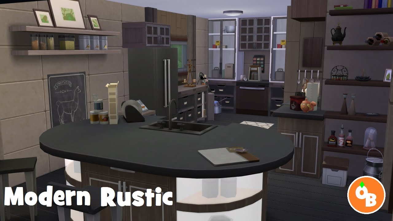 Sims 4 Room Build ♦ 'Modern Rustic' Kitchen - YouTube