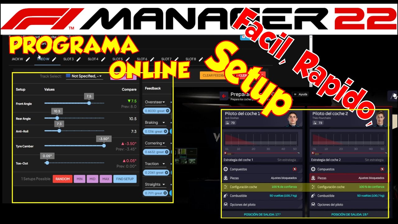 F1 manager 2022, Programa para Setup online, Fácil Rápido y preciso ...