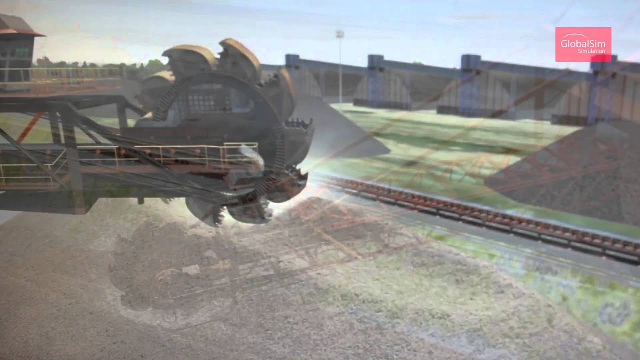 Bucket Wheel Reclaimer Simulator by GlobalSim - YouTube