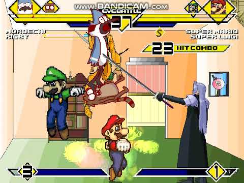 Mugen #1905 Mordecai Rigby Dio Brando vs Super Mario Super Luigi Sephiroth
