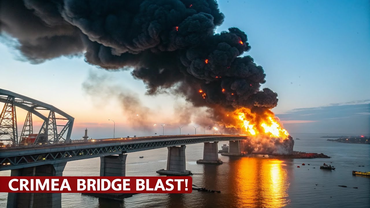 Massive Explosion Destroys Crimea Bridge – Real Footage Analysis - YouTube