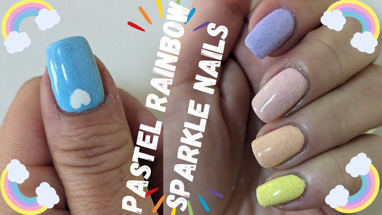 Polish Along! Spring Pastel Rainbow Nails | Sparkle Pastel Spring ...