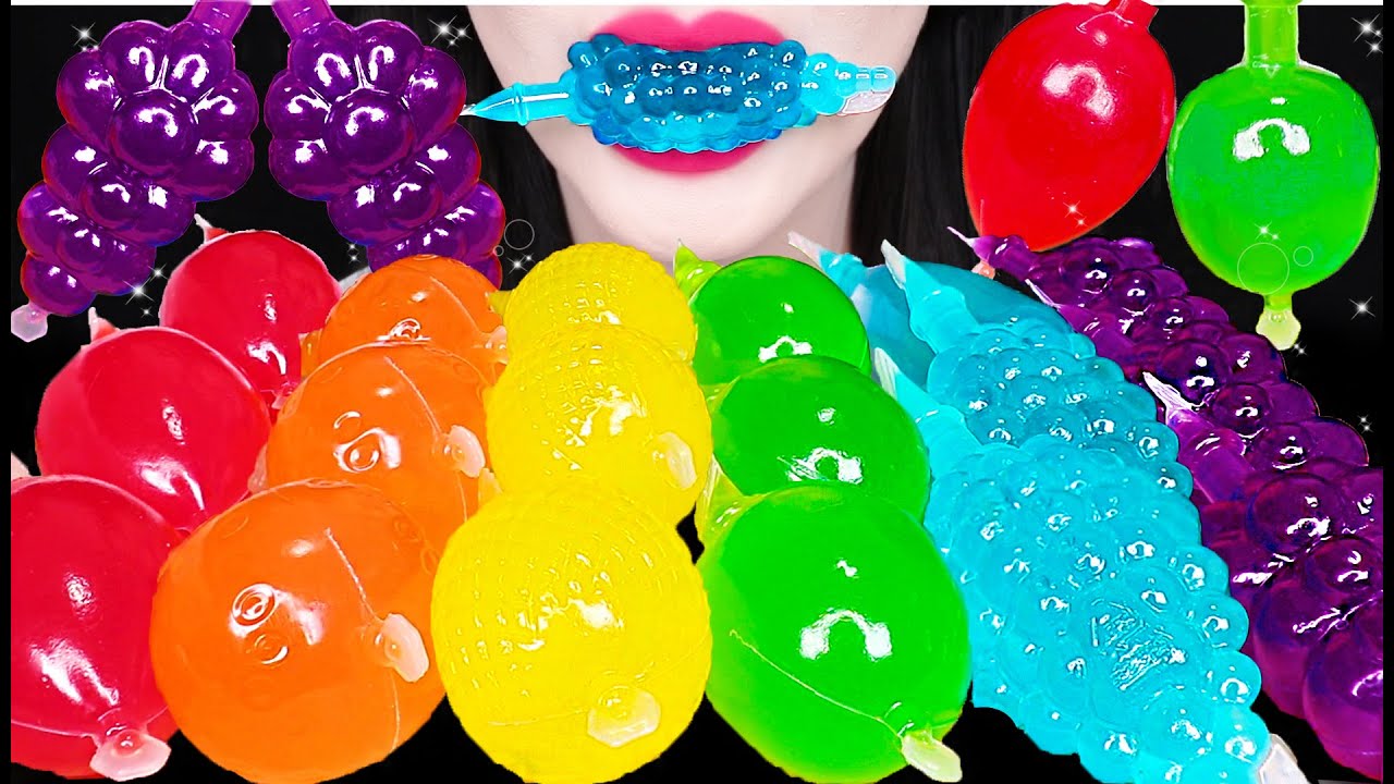 Asmr Rainbow Jelly Party Fruit Tiktok Jelly 틱톡 젤리 먹방 Jane Asmr 제인