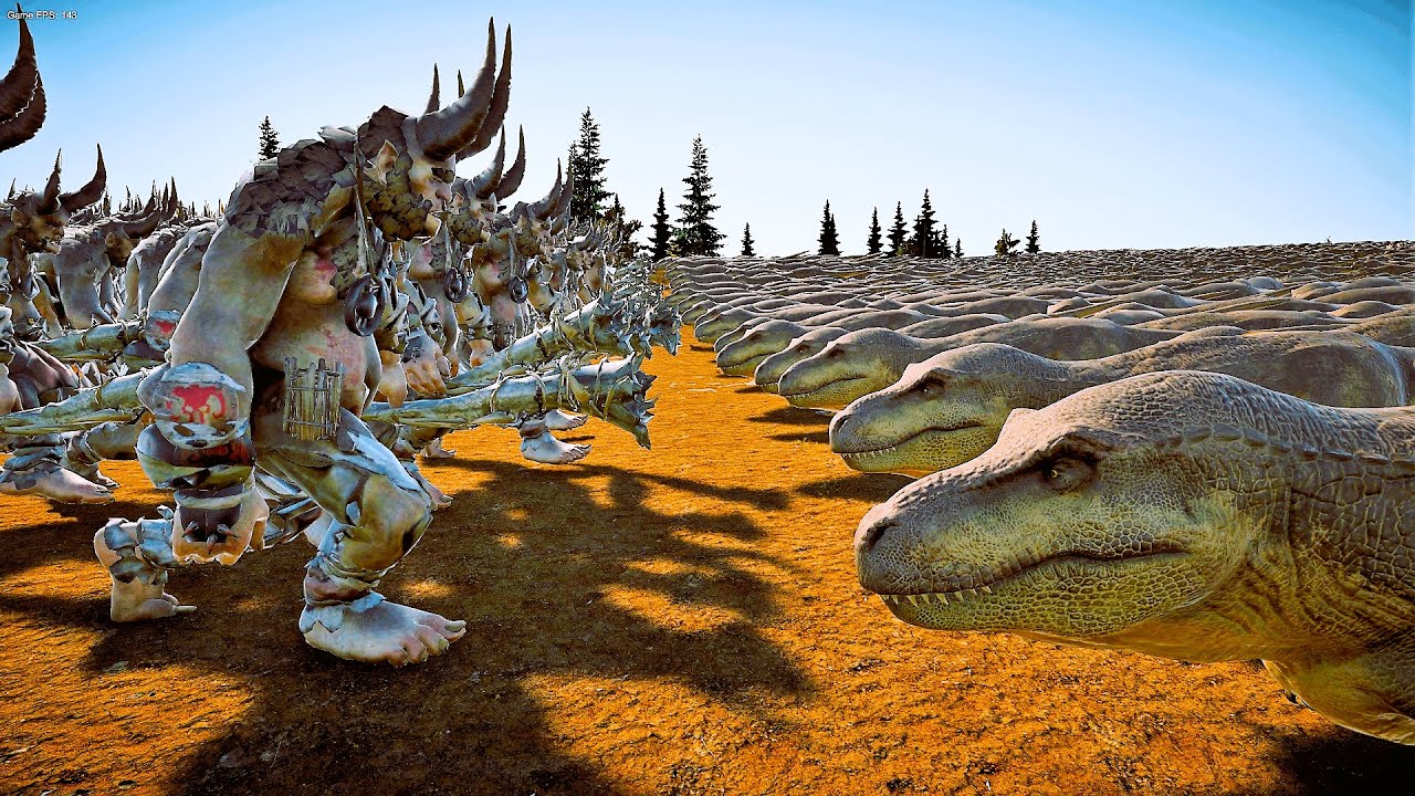 Can T-REX stop Rampaging WARHAMMER GIANTS? - Ultimate Epic Battle ...