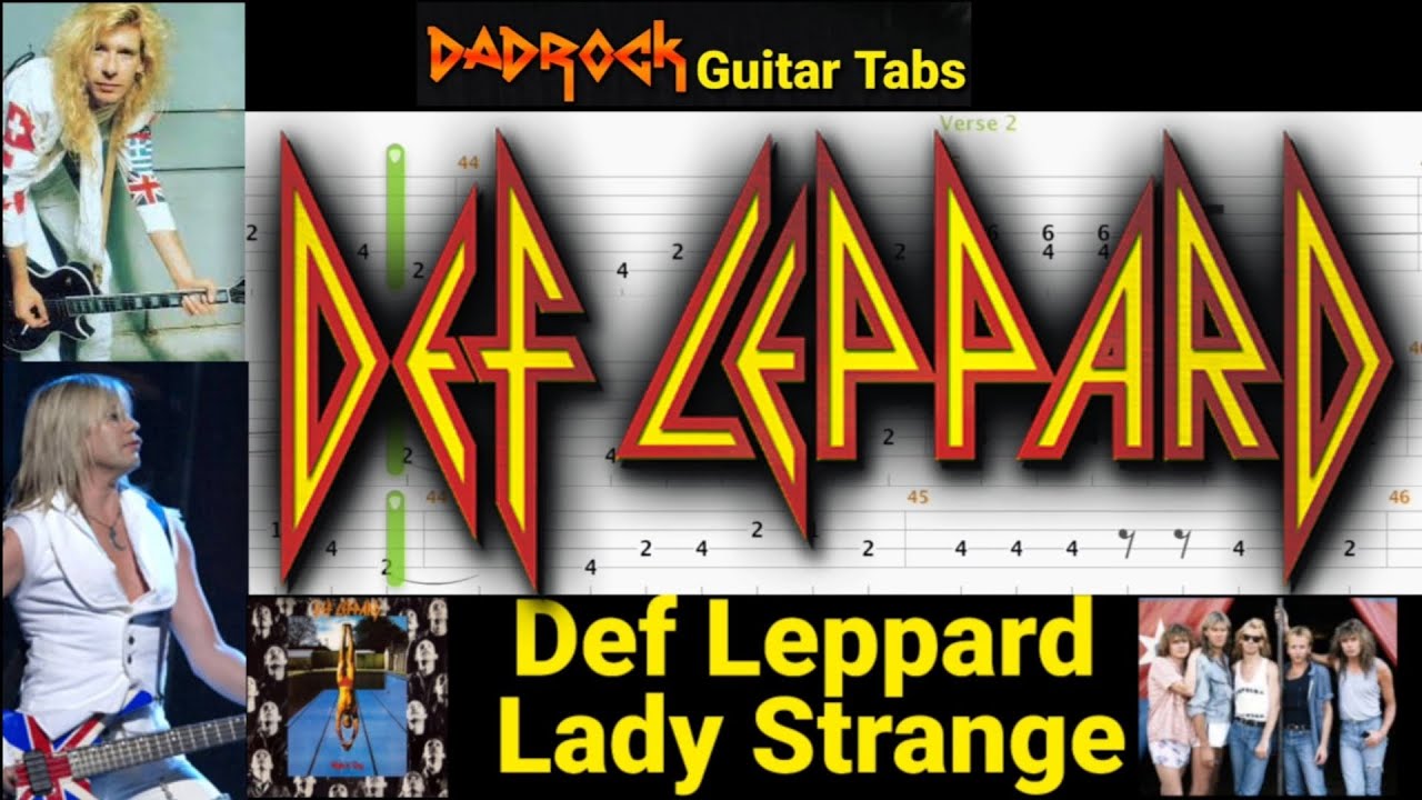 Lady Strange - Def Leppard - Guitar + Bass TABS Lesson (Rewind) - YouTube