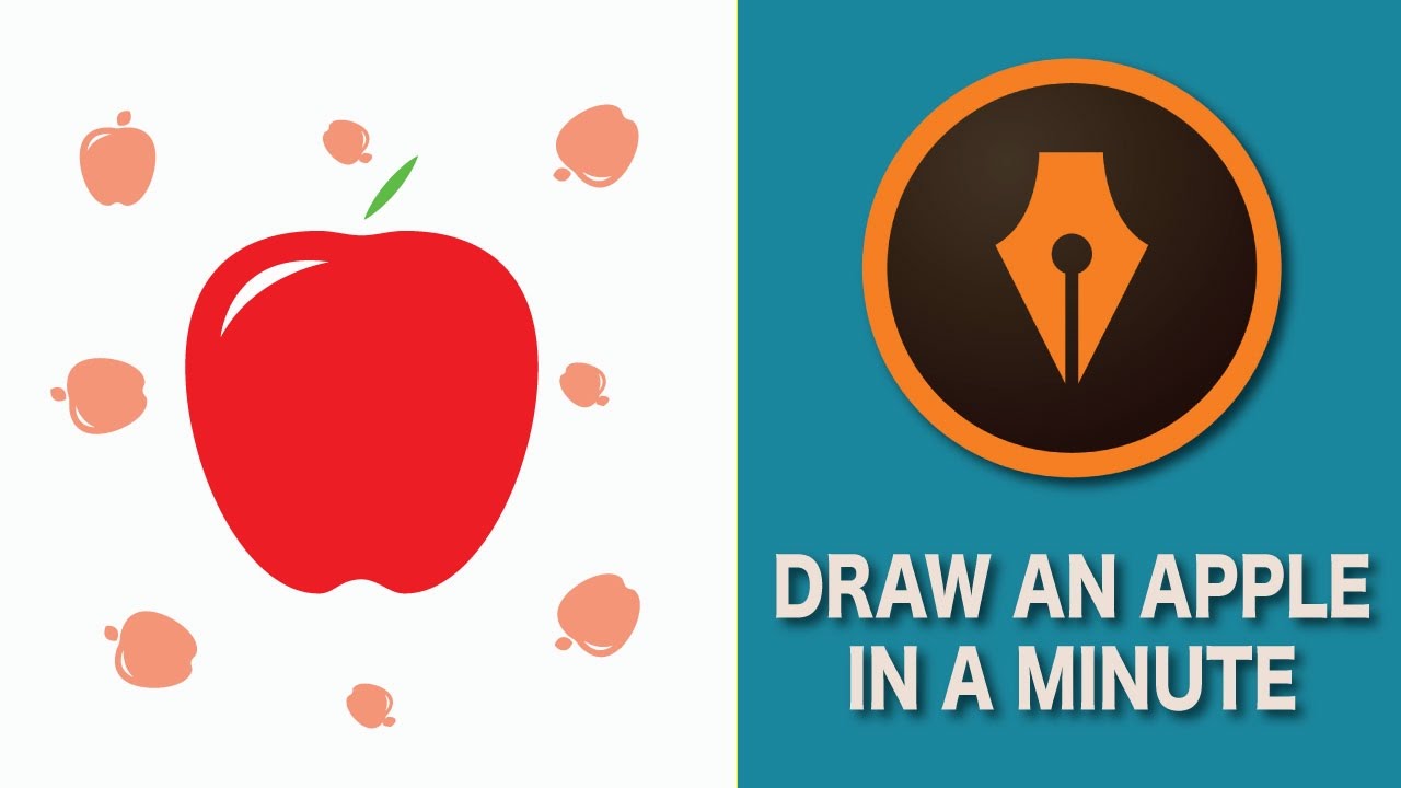 Draw An Apple In One Minute In Illustrator Youtube