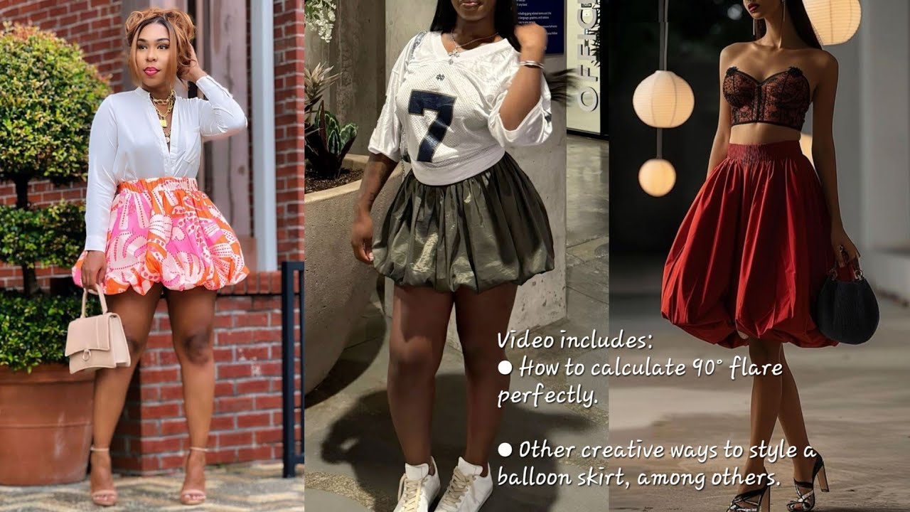 How to cut and sew a balloon skirt - YouTube